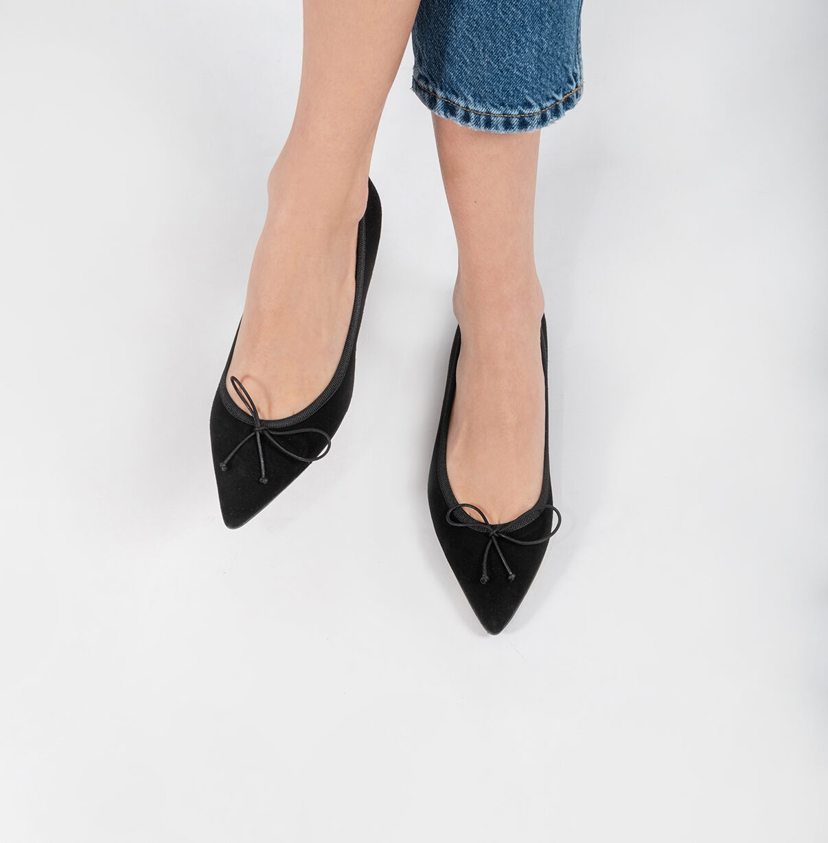 Black Suede Eleonora Ballerina | Ballerì Sorrento